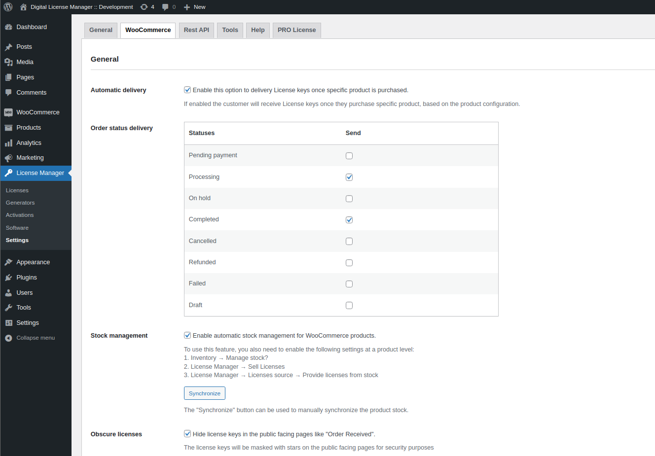 Configuration - Digital License Manager