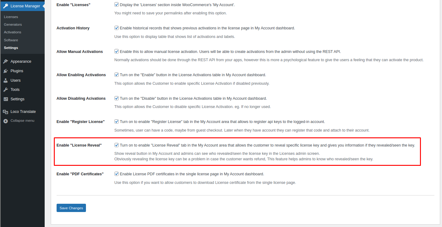 License Revealing - Digital License Manager